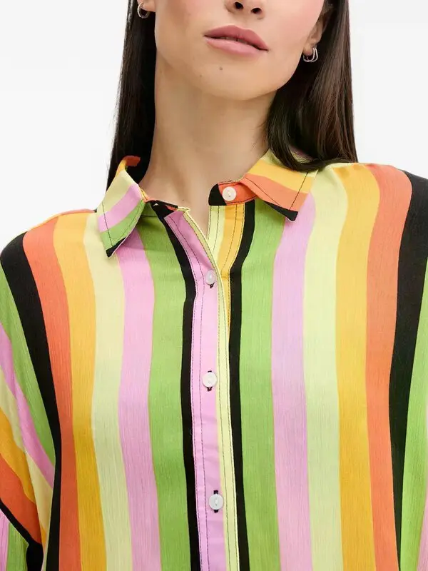 Rip Curl X Farm Rio Vertical-stripe Long-sleeve Shirt