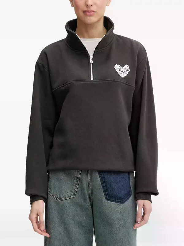 Rip Curl Rc Heart Logo-print Quarter-zip Sweatshirt - Black