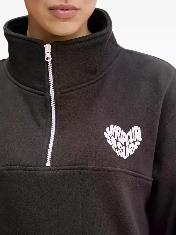 Rip Curl Rc Heart Logo-print Quarter-zip Sweatshirt