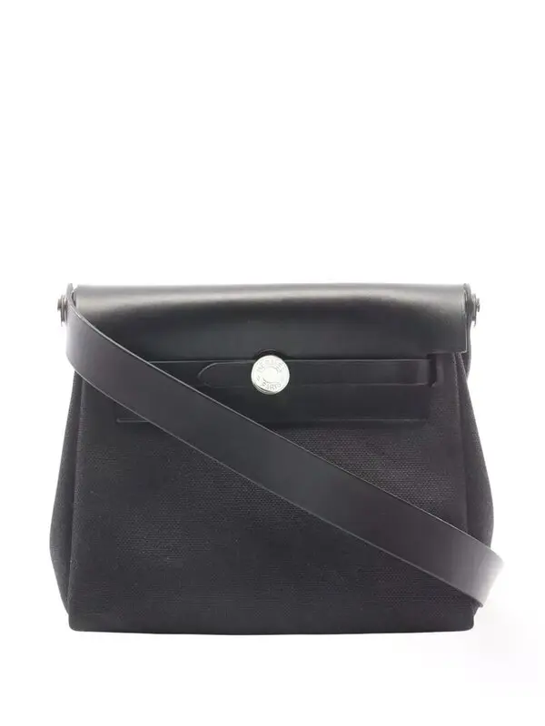 Hermès 2024 Military Toile And Vache Hunter Herbag Zip 20 Crossbody Bag - Black