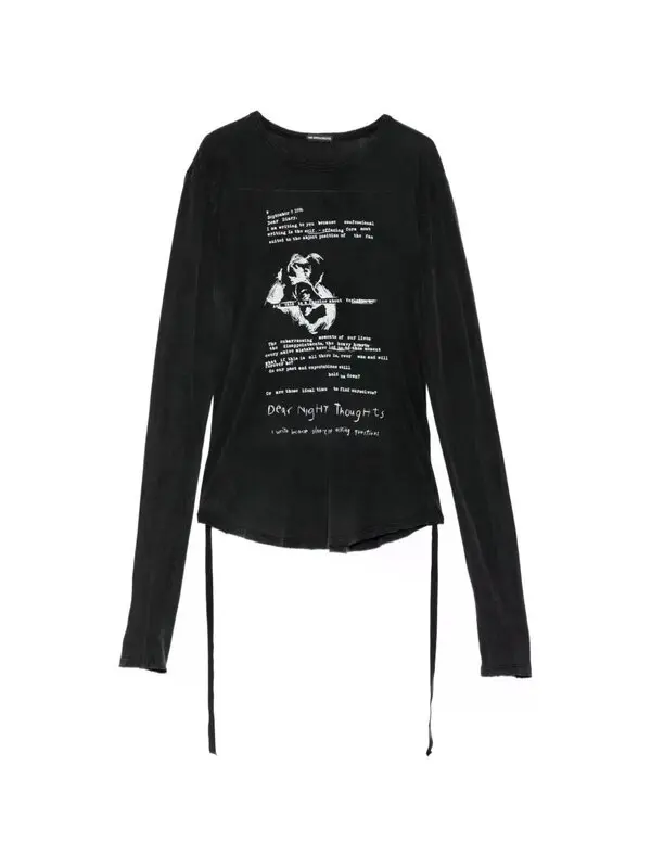 ANN DEMEULEMEESTER Dot Winkled Crop T-shirt - Black