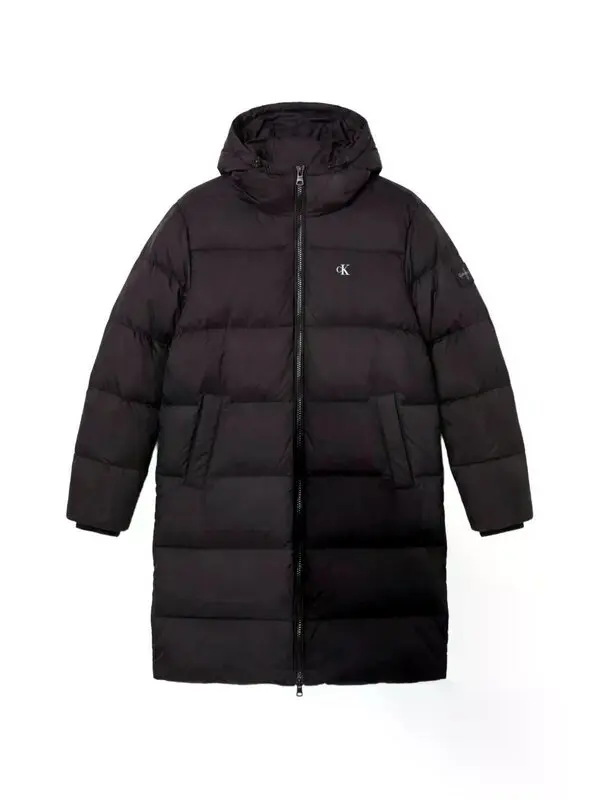 Calvin Klein Long Hooded Padded Jacket - Black