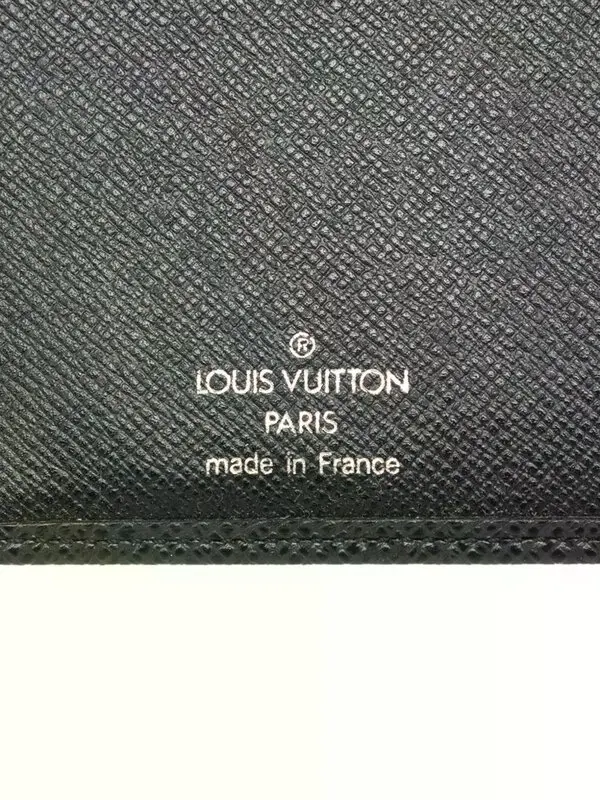 LOUIS VUITTON 2002 Taiga Porte Valeurs Organiser Long Wallets - Black