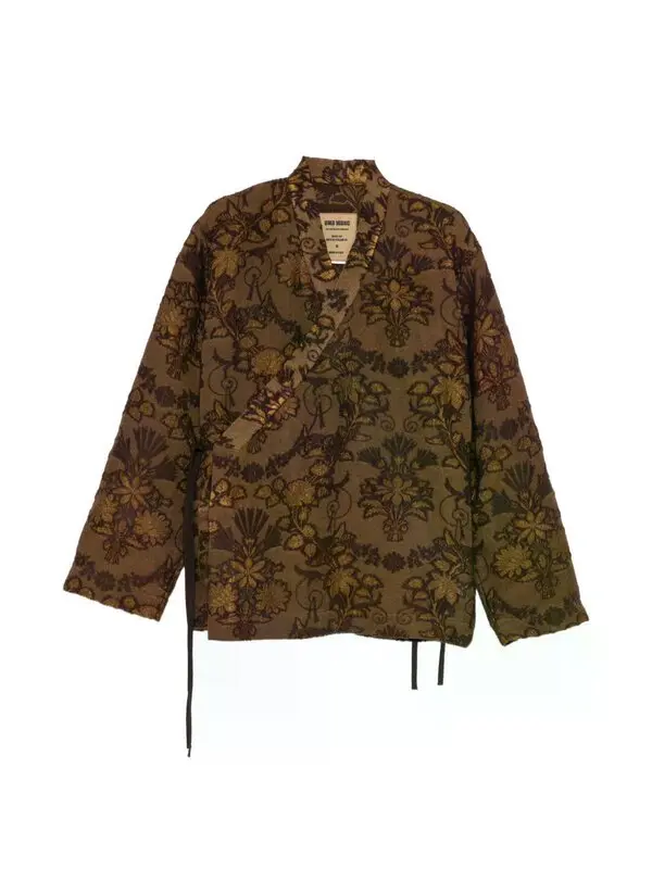 UMA WANG Floral-jacquard Wrap Shirt