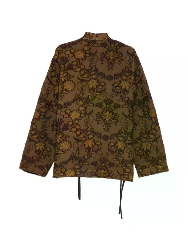 UMA WANG Floral-jacquard Wrap Shirt