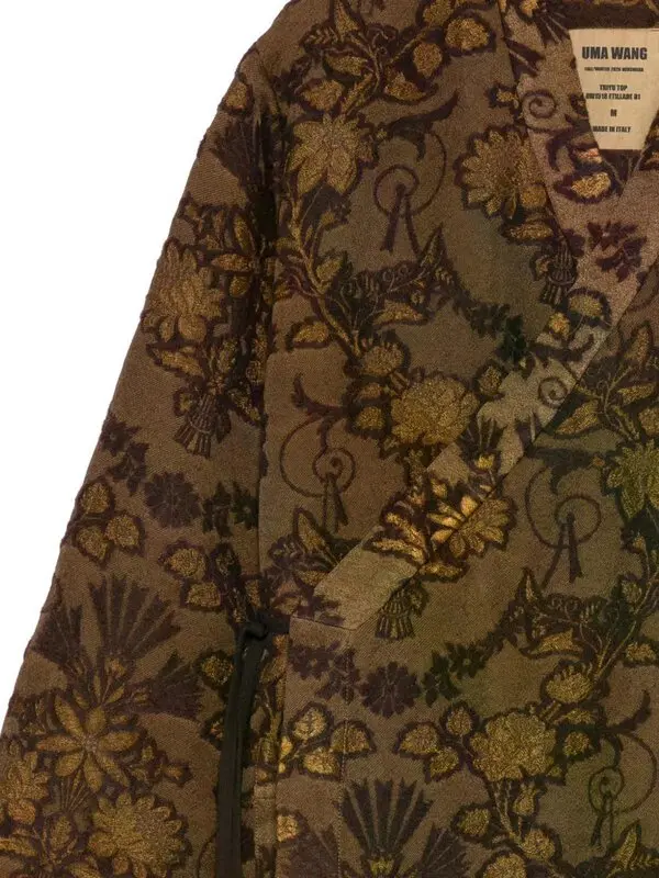 UMA WANG Floral-jacquard Wrap Shirt