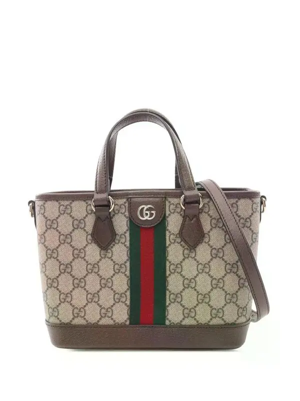 Gucci 2000-2015 Small Gg Supreme Web Ophidia Satchel - Neutrals