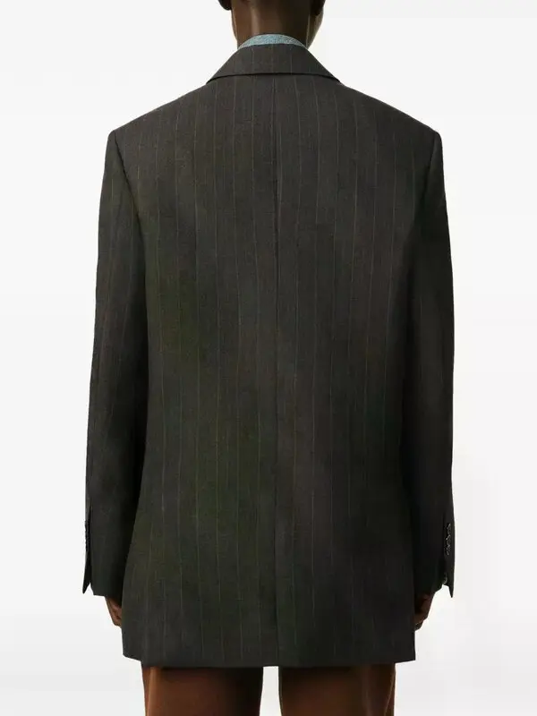 AMI Paris Double-breasted Striped Wool Blazer