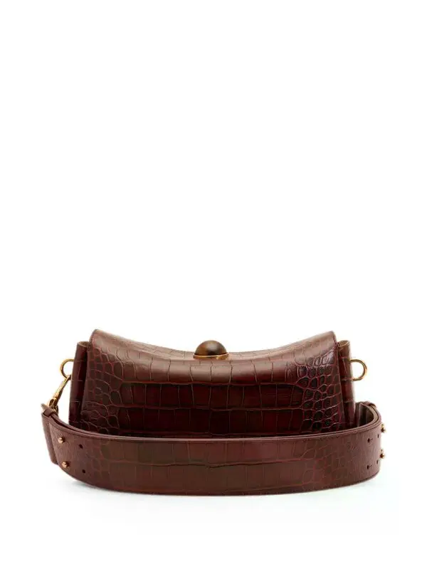 AMI Paris Crocodile-embossed Cow Leather Carrousel Bag