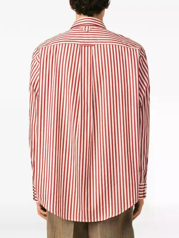 AMI Paris Large Striped Shirt With Embossed De Coeur