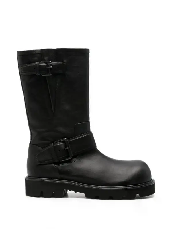 JUUN.J Buckle-strap Lug-sole Boots - Black