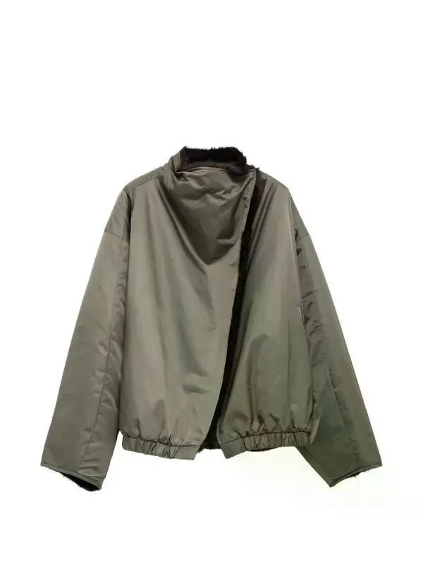 THE FRANKIE SHOP Vera Faux-fur Elasticated-hem Jacket - Green