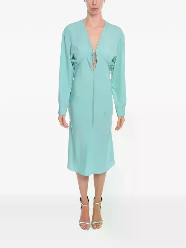 SUPER BLOND Cut-out Long-sleeve Midi Dress