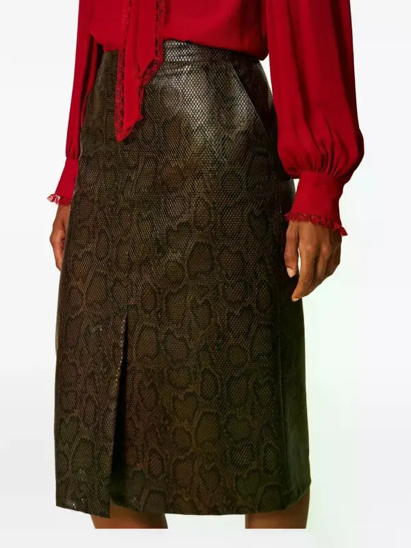 TWINSET Python-print Midi Skirt