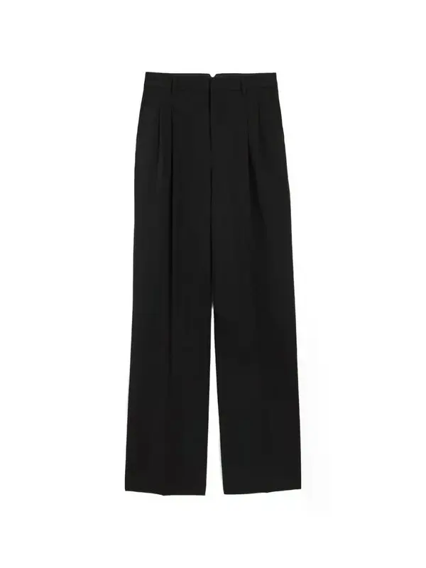 AMI Paris High-waisted Wide-leg Wool Trousers