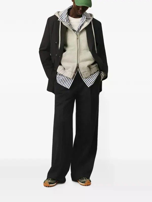 AMI Paris High-waisted Wide-leg Wool Trousers