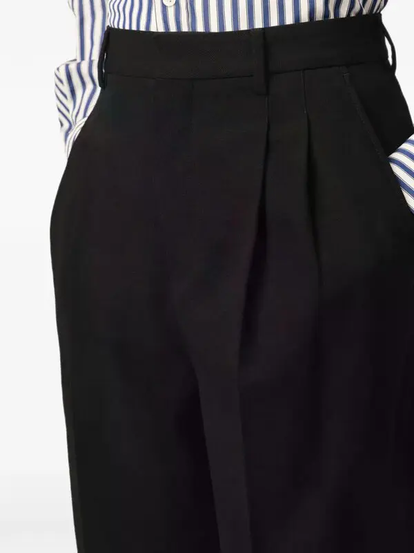 AMI Paris High-waisted Wide-leg Wool Trousers