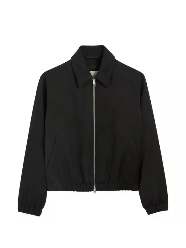 AMI Paris Wool Padded Jacket With De Coeur - Black