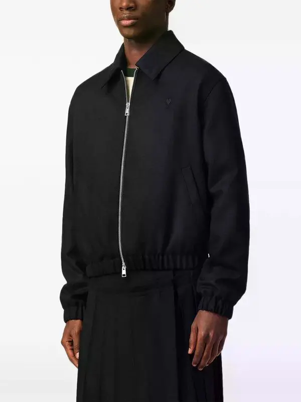 AMI Paris Wool Padded Jacket With De Coeur