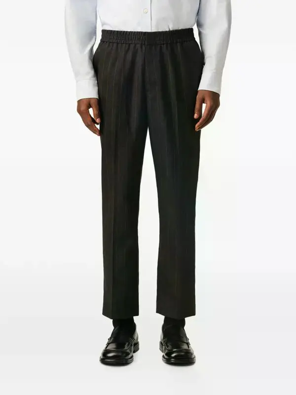 AMI Paris Elasticated-waist Striped Wool Trousers