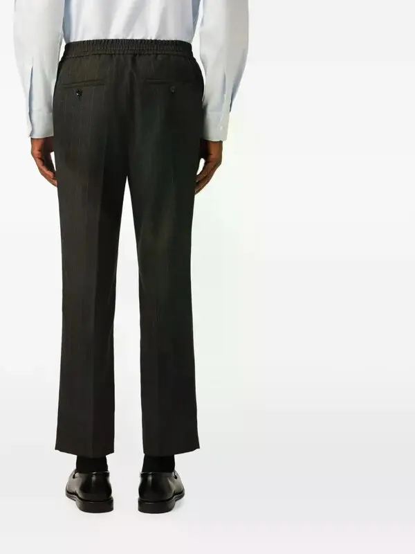 AMI Paris Elasticated-waist Striped Wool Trousers