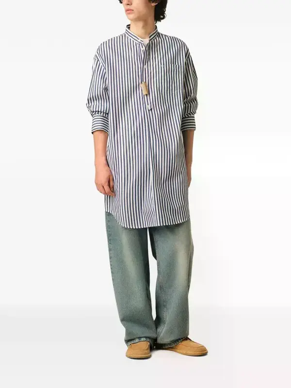 AMI Paris Cotton Mao-collar Tunic Dress