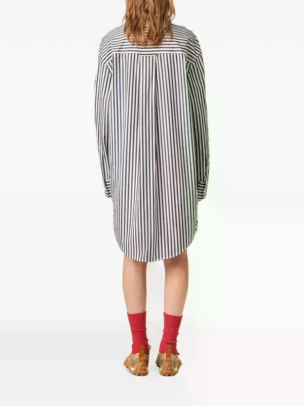 AMI Paris Cotton Mao-collar Tunic Dress
