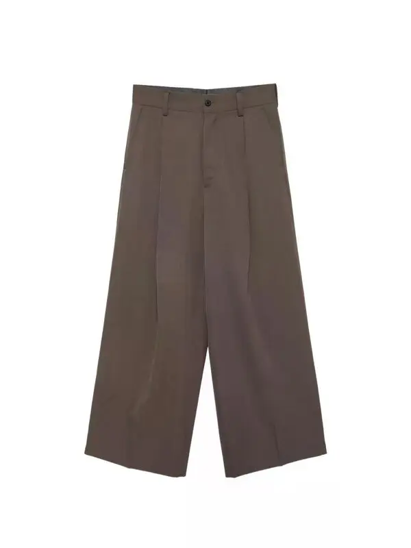 SSSTEIN Pleated Wide-leg Trousers - Brown