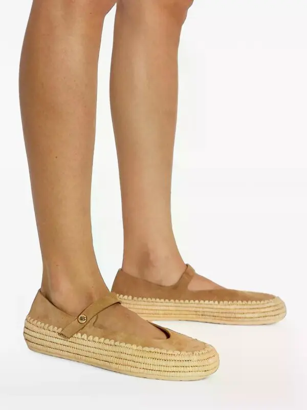 Loewe Rio Mary-jane In Suede And Raffia