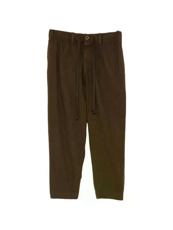 UMA WANG Drawstring-waistband Textured-finish Trousers