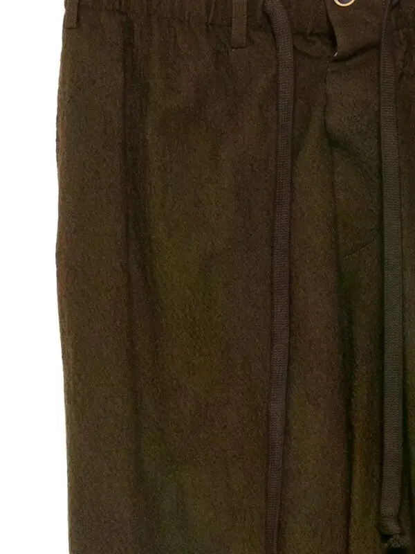 UMA WANG Drawstring-waistband Textured-finish Trousers
