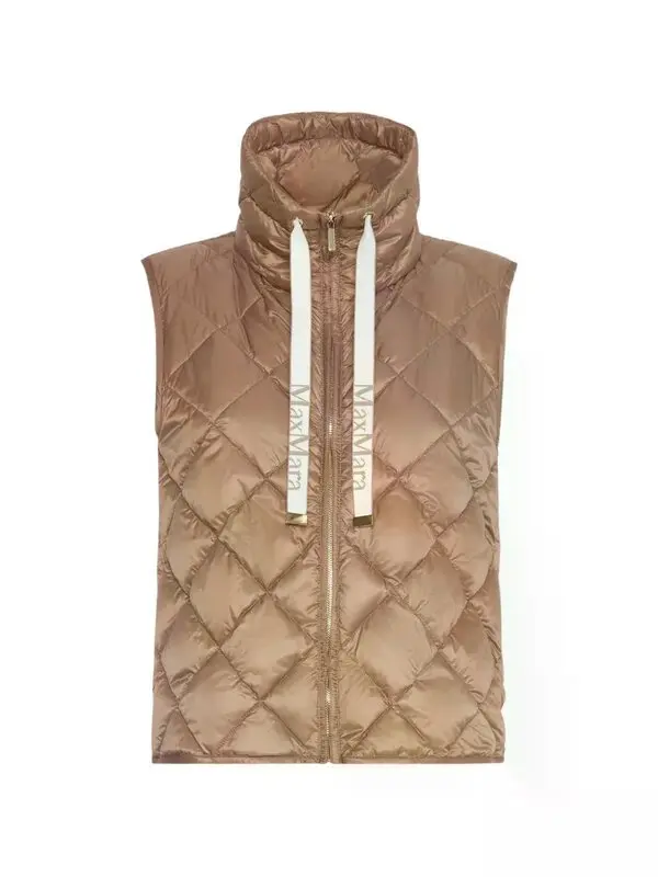 Max Mara Quilted Drawstring Gilet - Brown