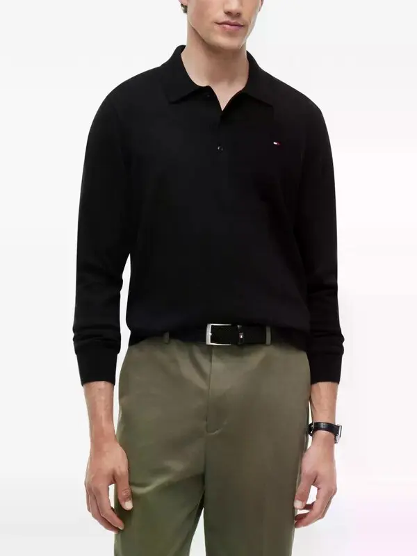 Tommy Hilfiger Logo-embroidered Long-sleeve Polo Shirt