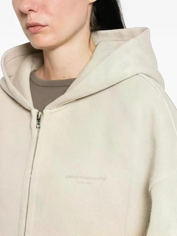 Alexander Wang Logo-print Zip-up Hoodie