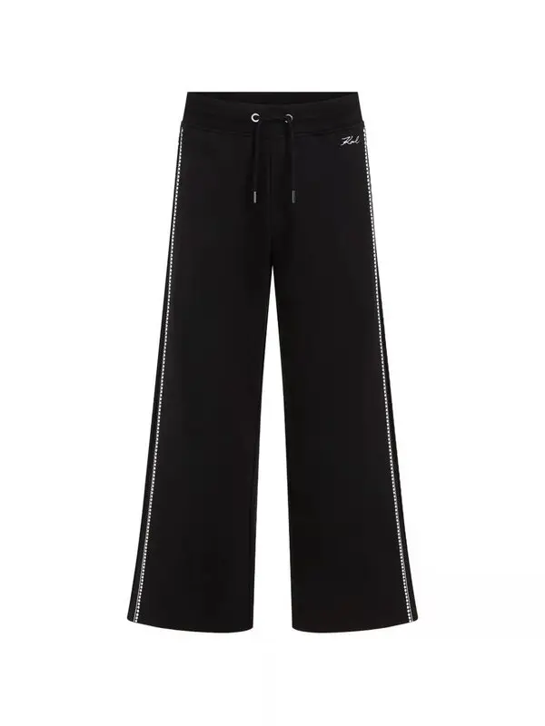 Karl Lagerfeld Pearl-detail Track Pants - Black