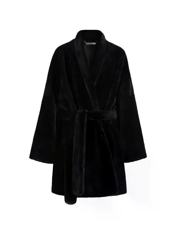 Nour Hammour Astoria Belted Coat - Black