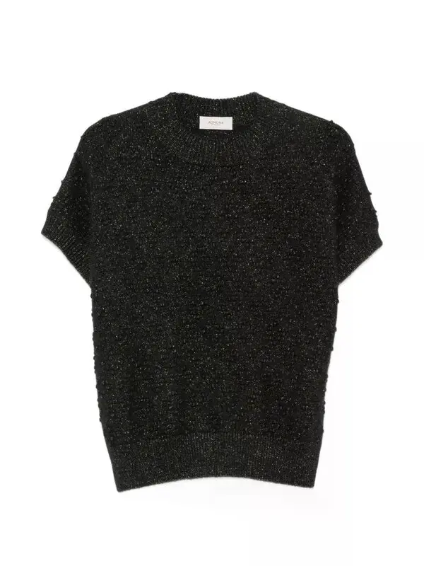 Agnona Bobble-knit Metallic-thread Sweater - Black
