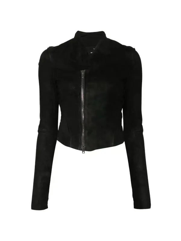 Isabel Benenato Off-centre Zip Jacket - Black