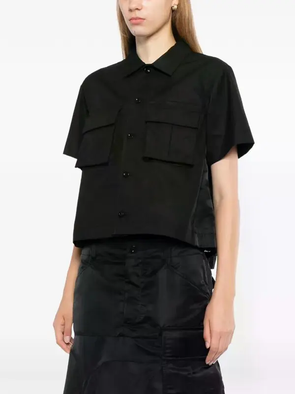 Sacai Panelled Short-sleeve Shirt