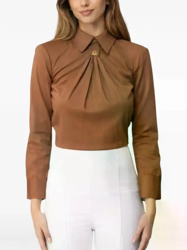 Elisabetta Franchi Logo-plaque Open-back Blouse