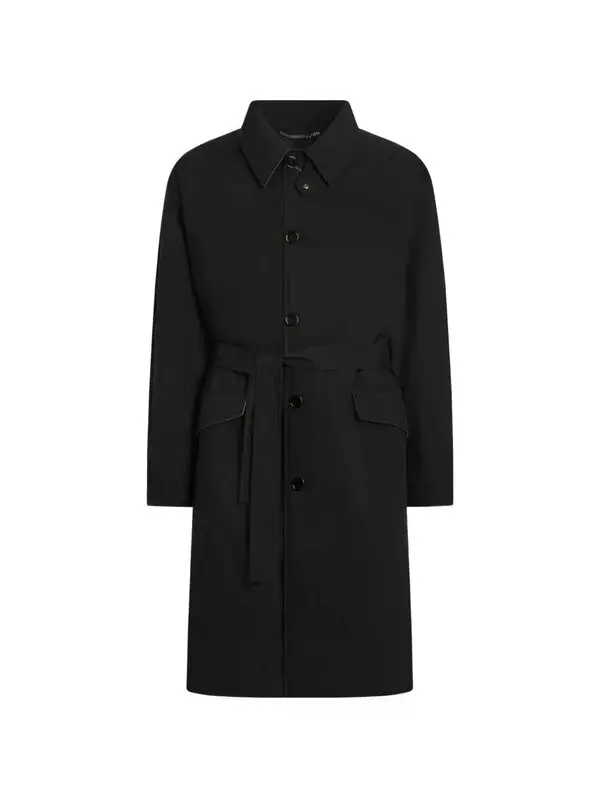 Dolce & Gabbana Single-breasted Nylon Trench Coat - Black