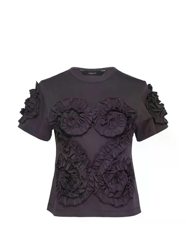 PUSHBUTTON Ruffle-trimmed T-shirt