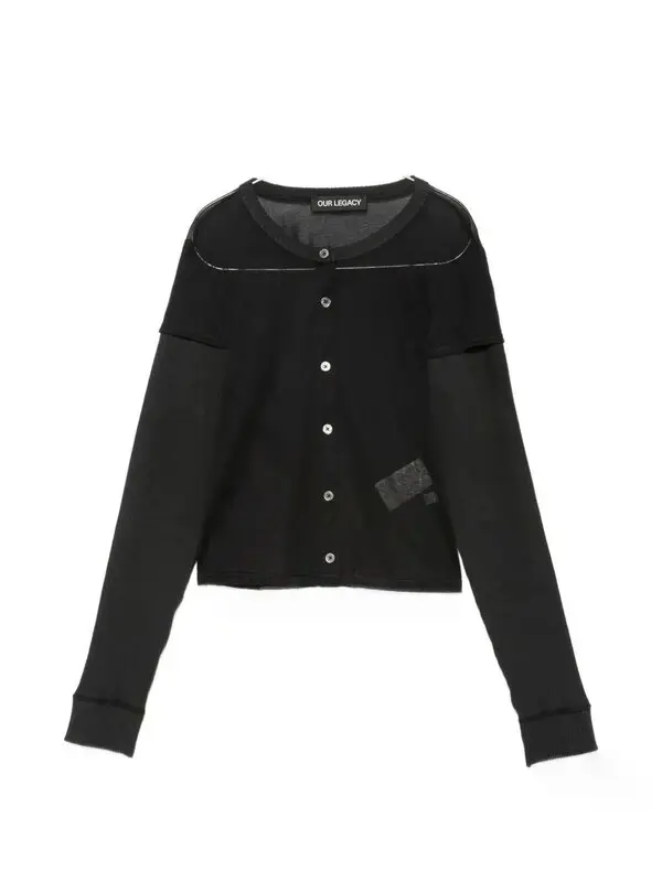 Our Legacy Heat Knitted-sleeves Cardigan - Black