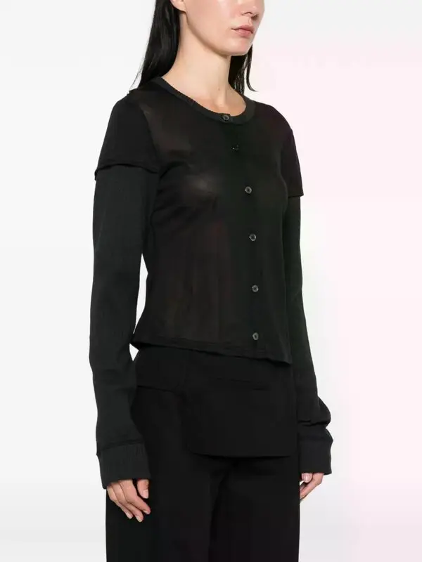 Our Legacy Long-sleeved Sheer Cardigan - Black