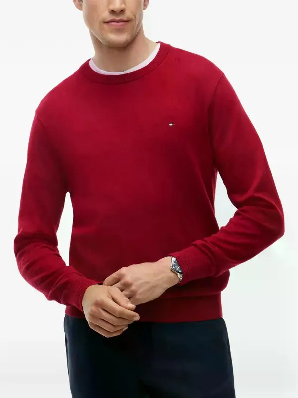 Tommy Hilfiger Logo-embroidered Crew-neck Sweater