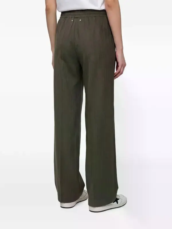 GOLDEN GOOSE Journey's Britty Textured Trousers - Green