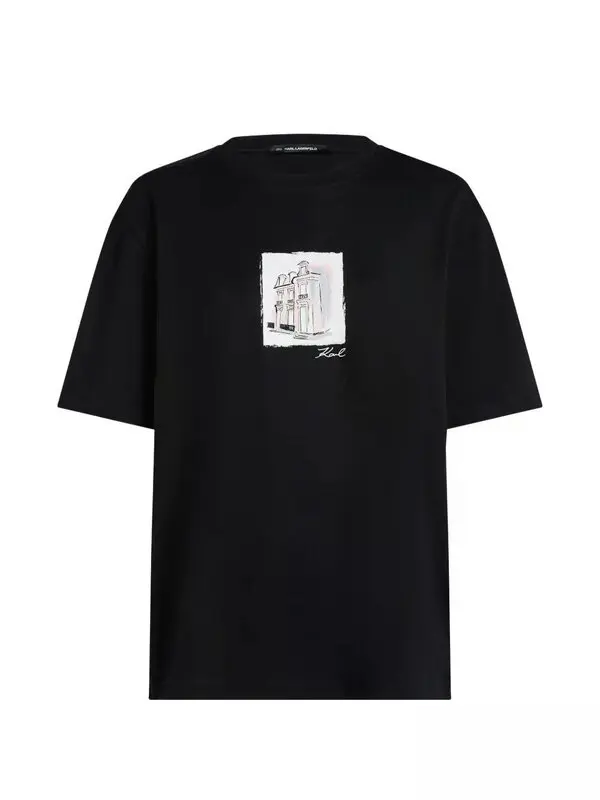 Karl Lagerfeld Sketch-print Oversized T-shirt - Black