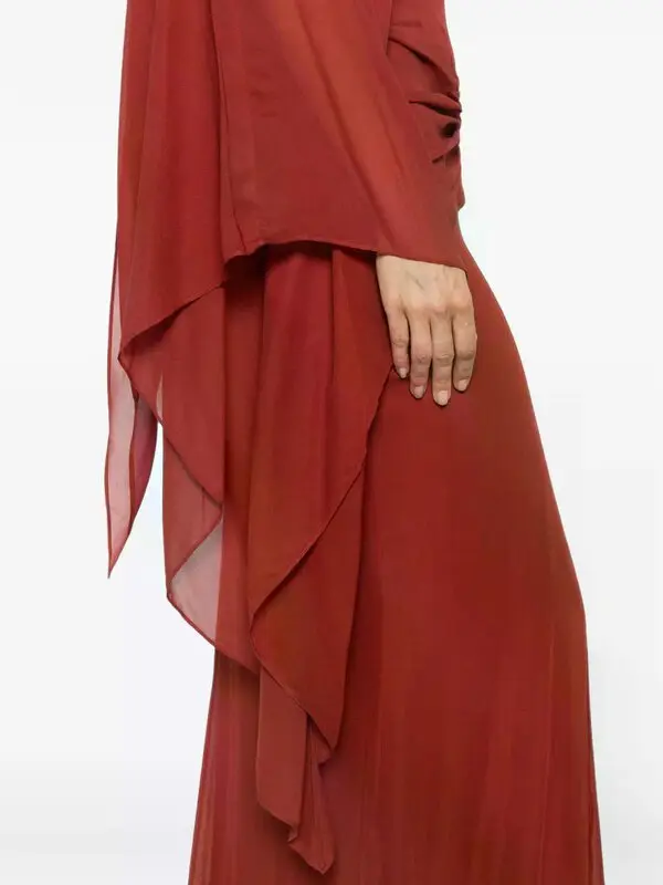 DE LA VALI Florencia Ruched-detail Maxi Dress