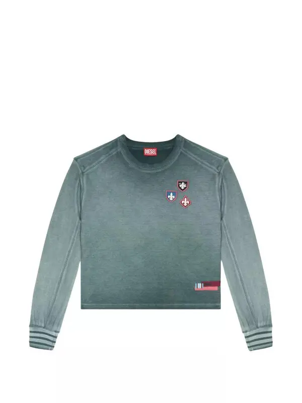 DIESEL® T-shirt With Patches And Microwaffle Inserts