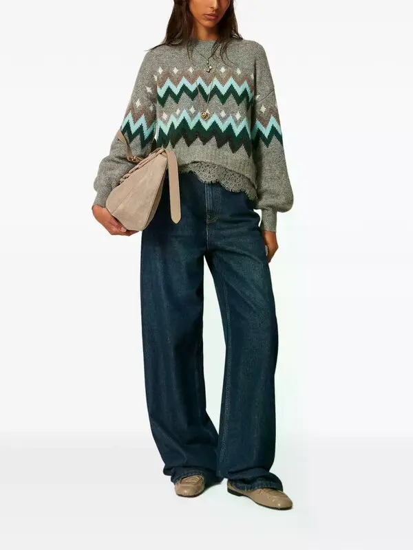 TWINSET Jacquard Jumper With Lace
